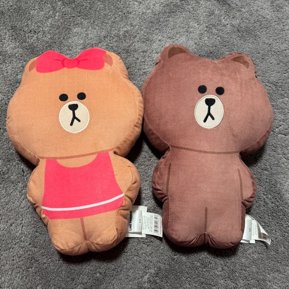 LINE FRIENDS | Toys | Line Friends Bear Couple Plush Pillow Toy | Poshmark